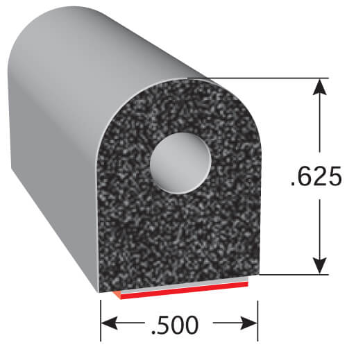 2338 Series Rubber Seal - D-Profile Sponge Rubber Seals - Trim-Lok