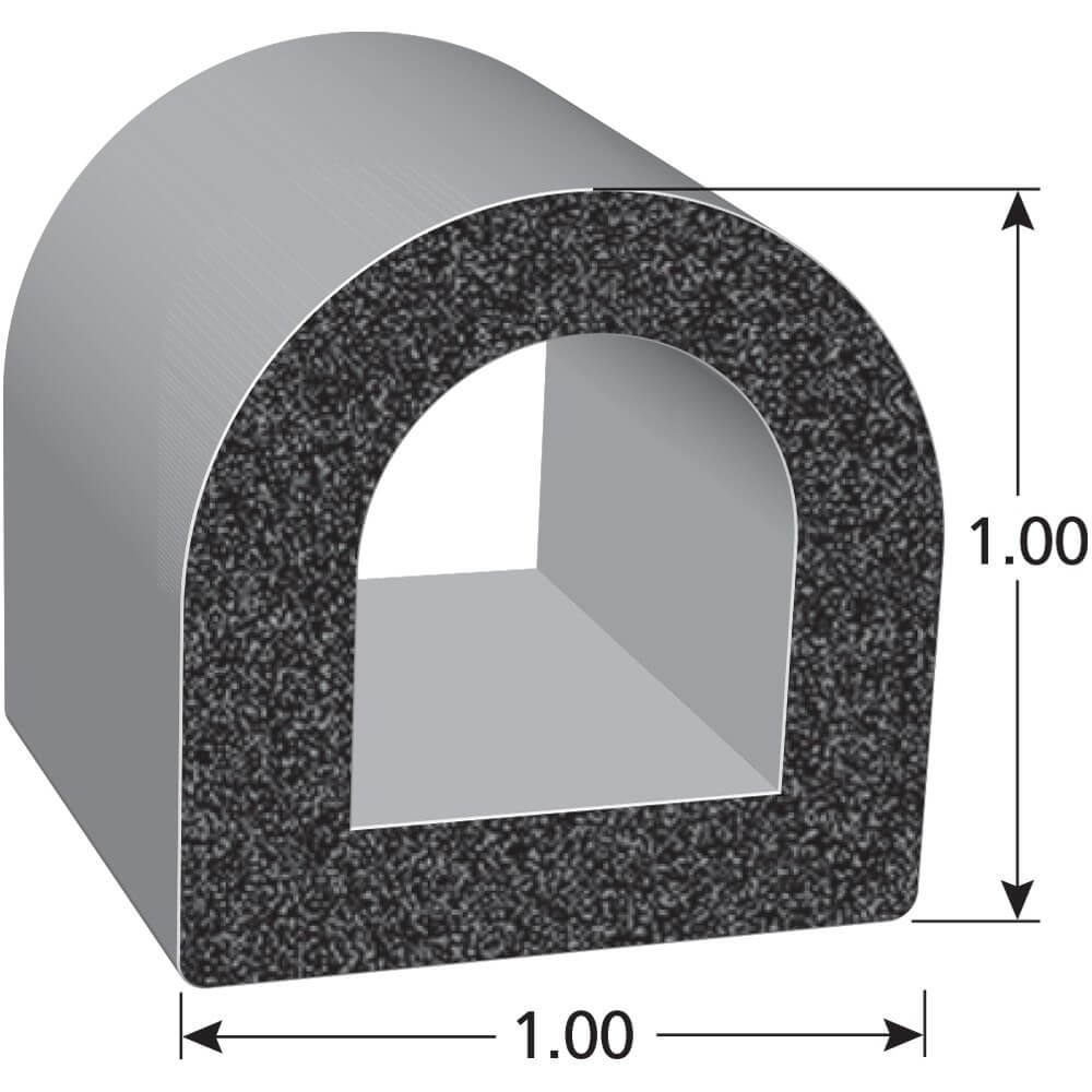 1/2 In Tape Width Label Tapes Trim-Lok Round Rubber Lid Seal - EPDM ...
